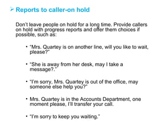 PROFESSIONAL MANNERS OF HANDLING TELEPHONES | PPT