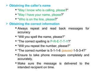 PROFESSIONAL MANNERS OF HANDLING TELEPHONES | PPT