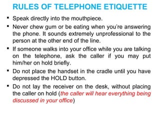 PROFESSIONAL MANNERS OF HANDLING TELEPHONES | PPT