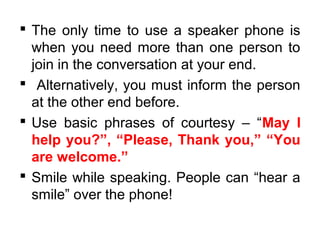 PROFESSIONAL MANNERS OF HANDLING TELEPHONES | PPT