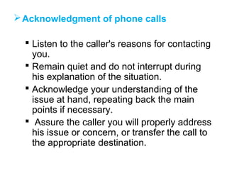 PROFESSIONAL MANNERS OF HANDLING TELEPHONES | PPT