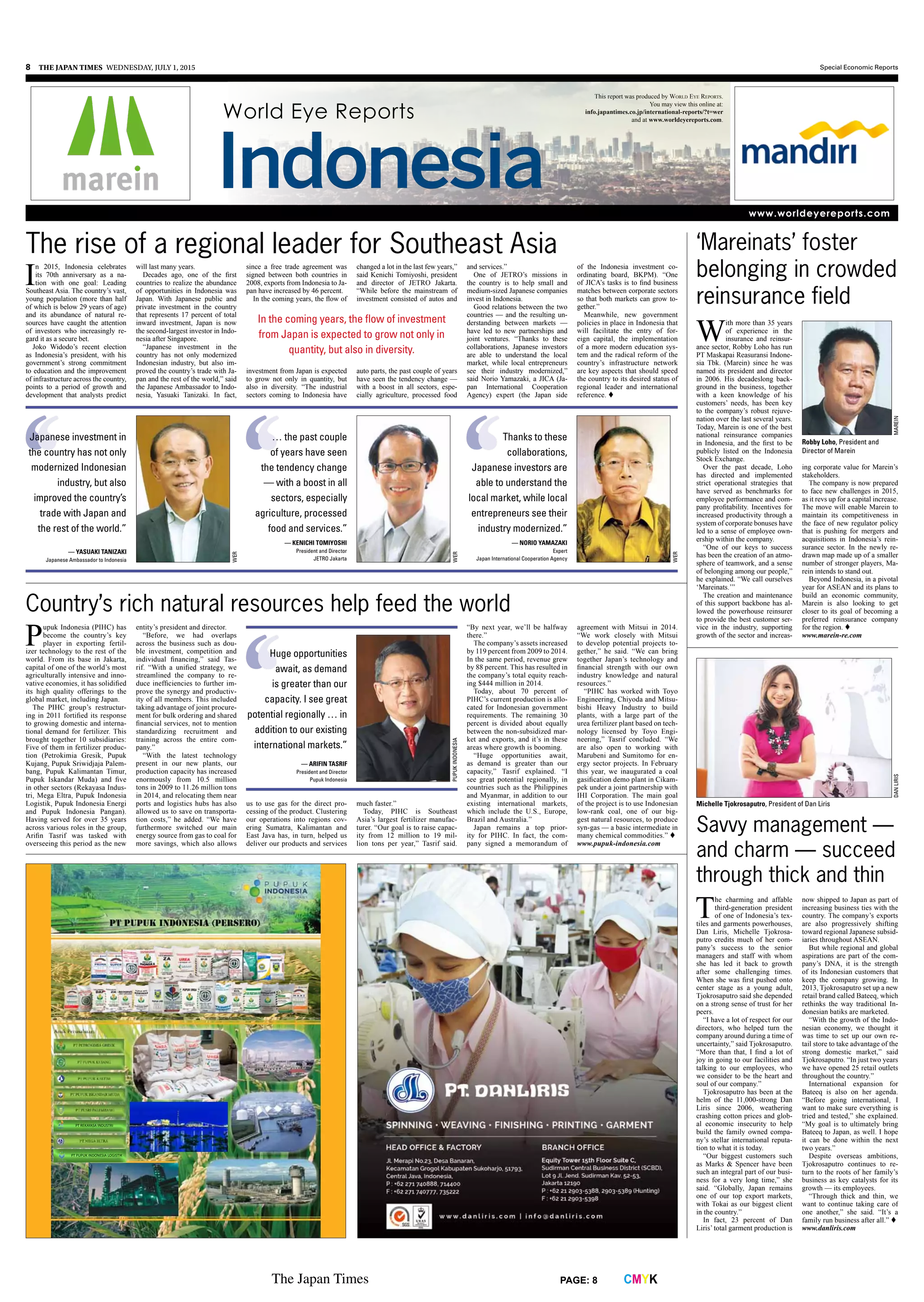 The Japan Times- 2015 Special Report for Indonesia | PDF