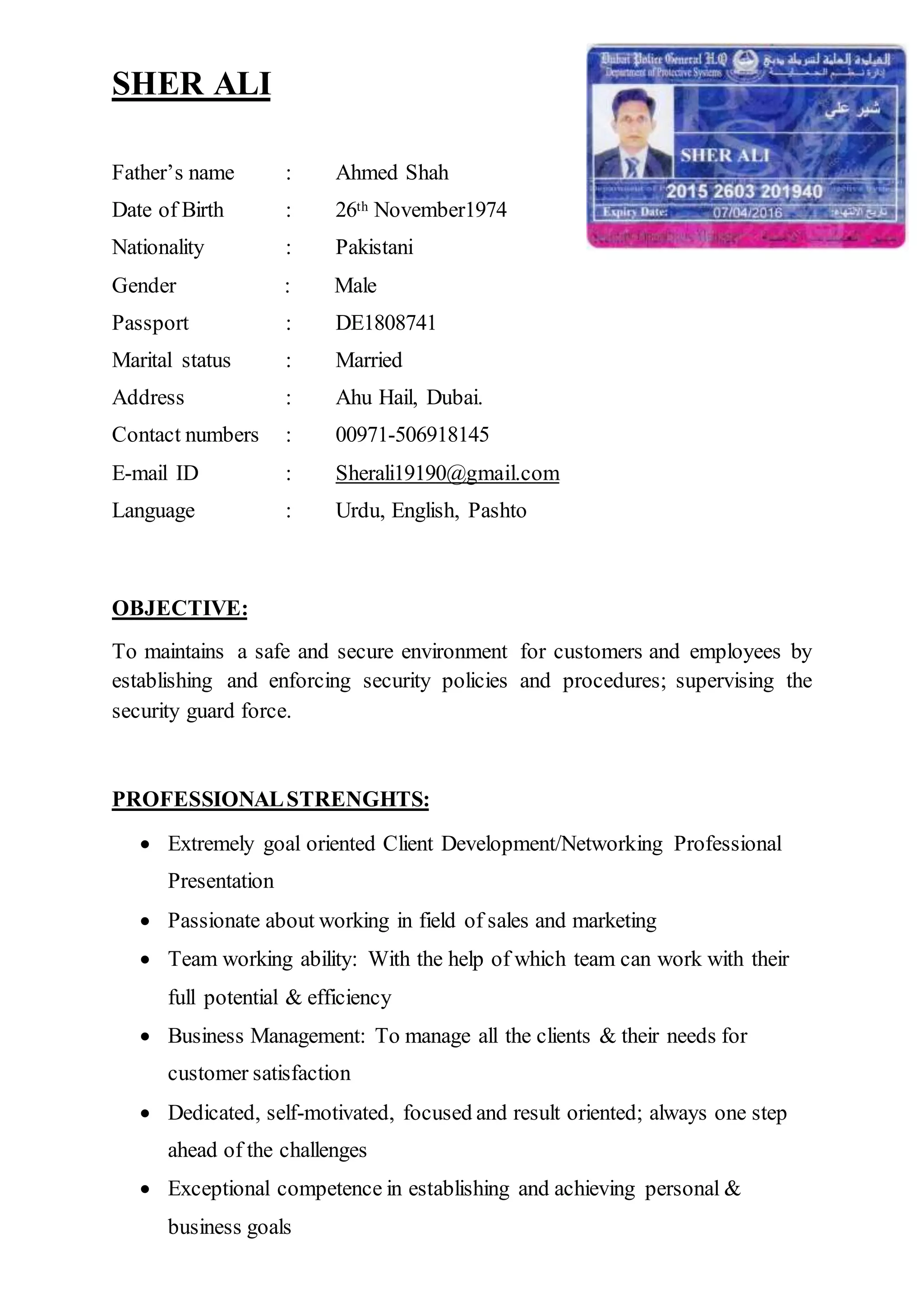 SHER ALI cv (3) | DOCX