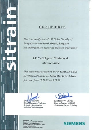 SIEMENS SITRAN CERTIFICATE | PDF