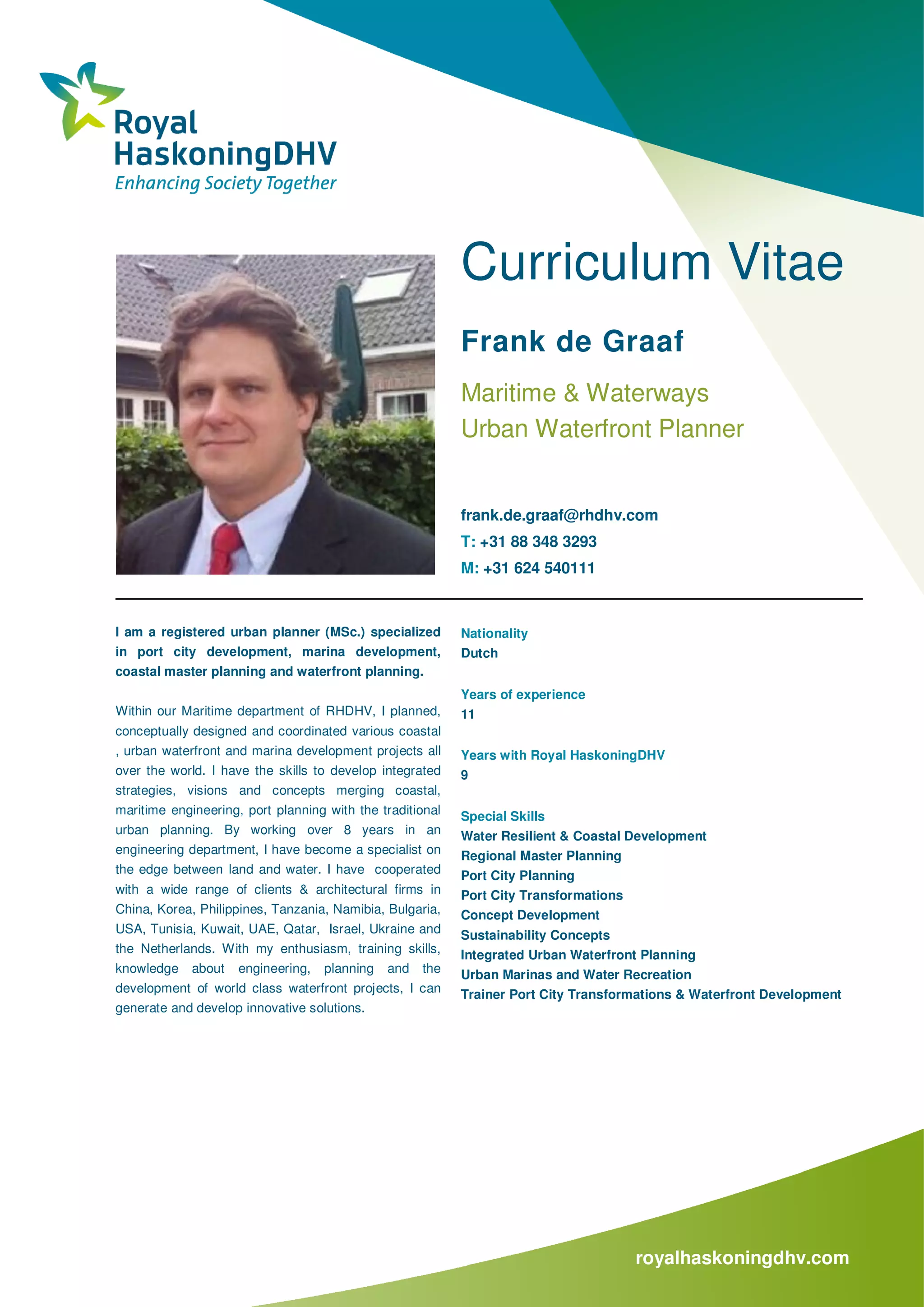 CV_Frank de Graaf_RHDHV-UK 2016 | PDF