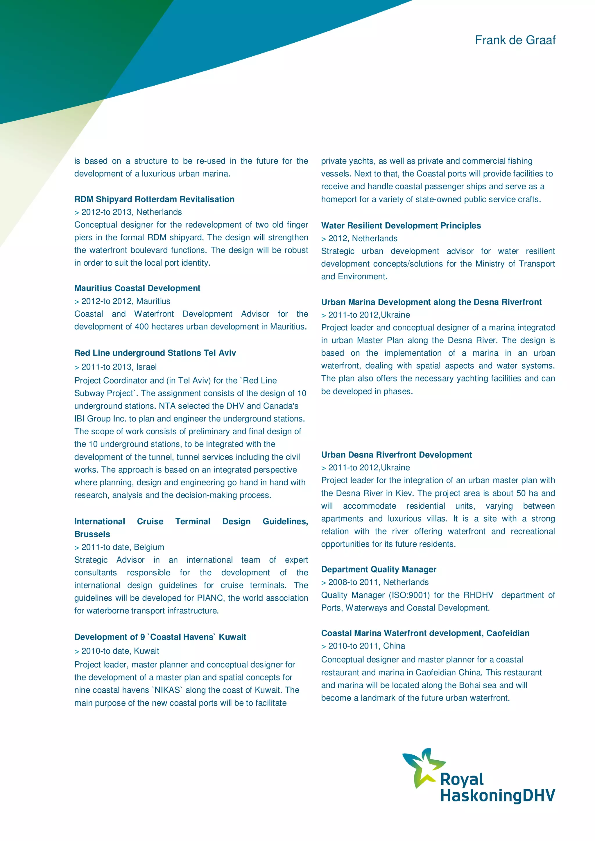 CV_Frank de Graaf_RHDHV-UK 2016 | PDF