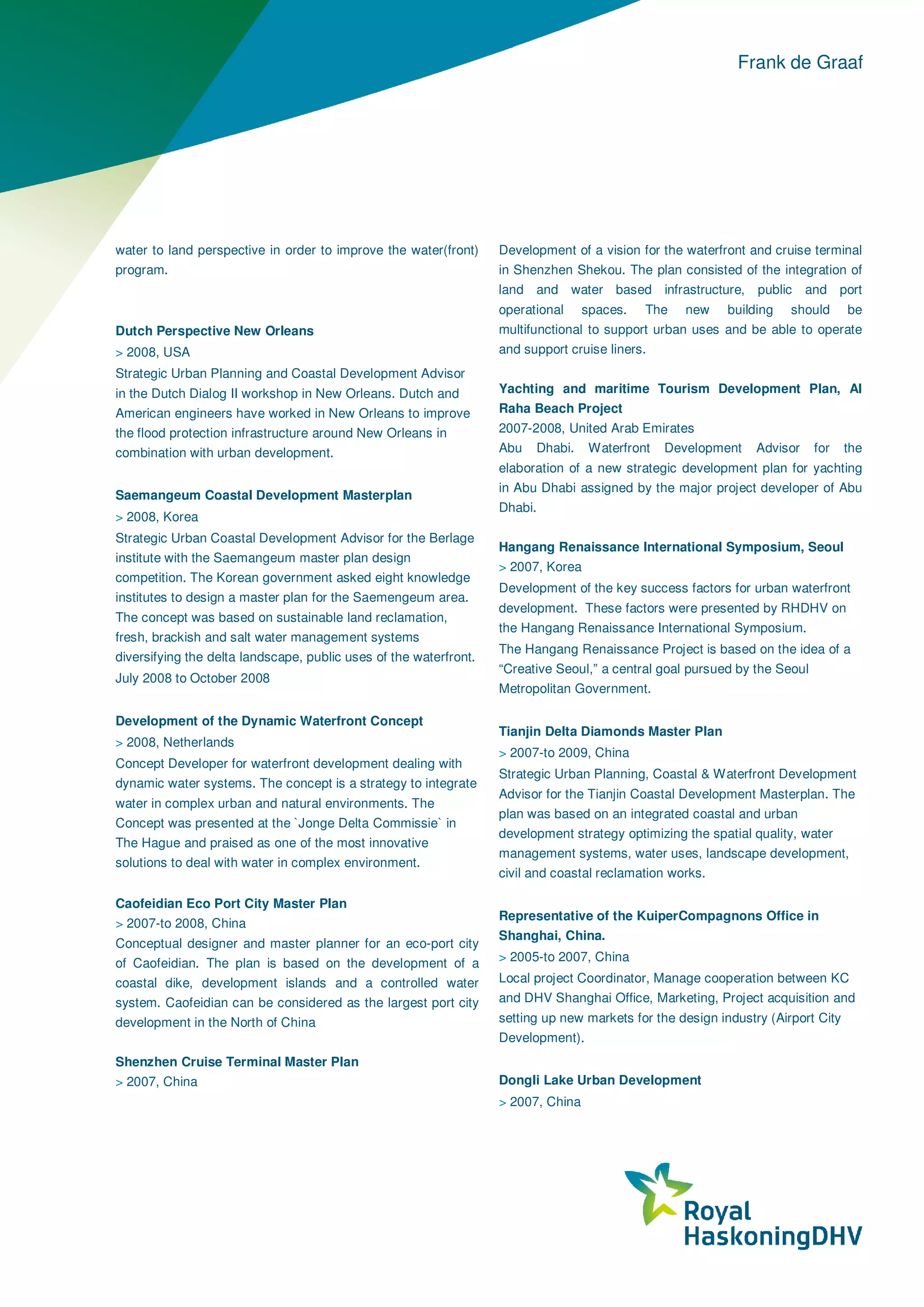 CV_Frank de Graaf_RHDHV-UK 2016 | PDF