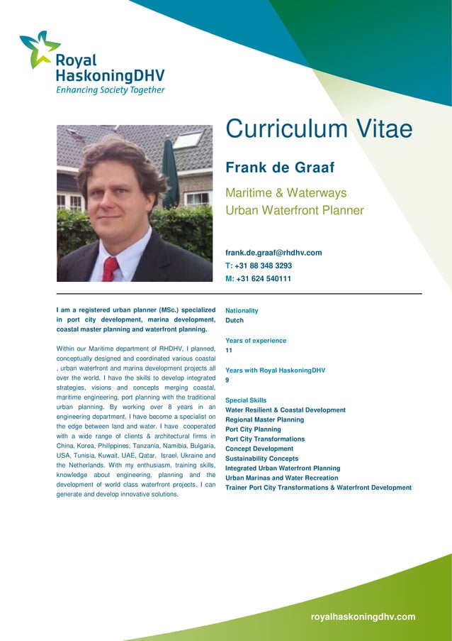 CV_Frank de Graaf_RHDHV-UK 2016 | PDF