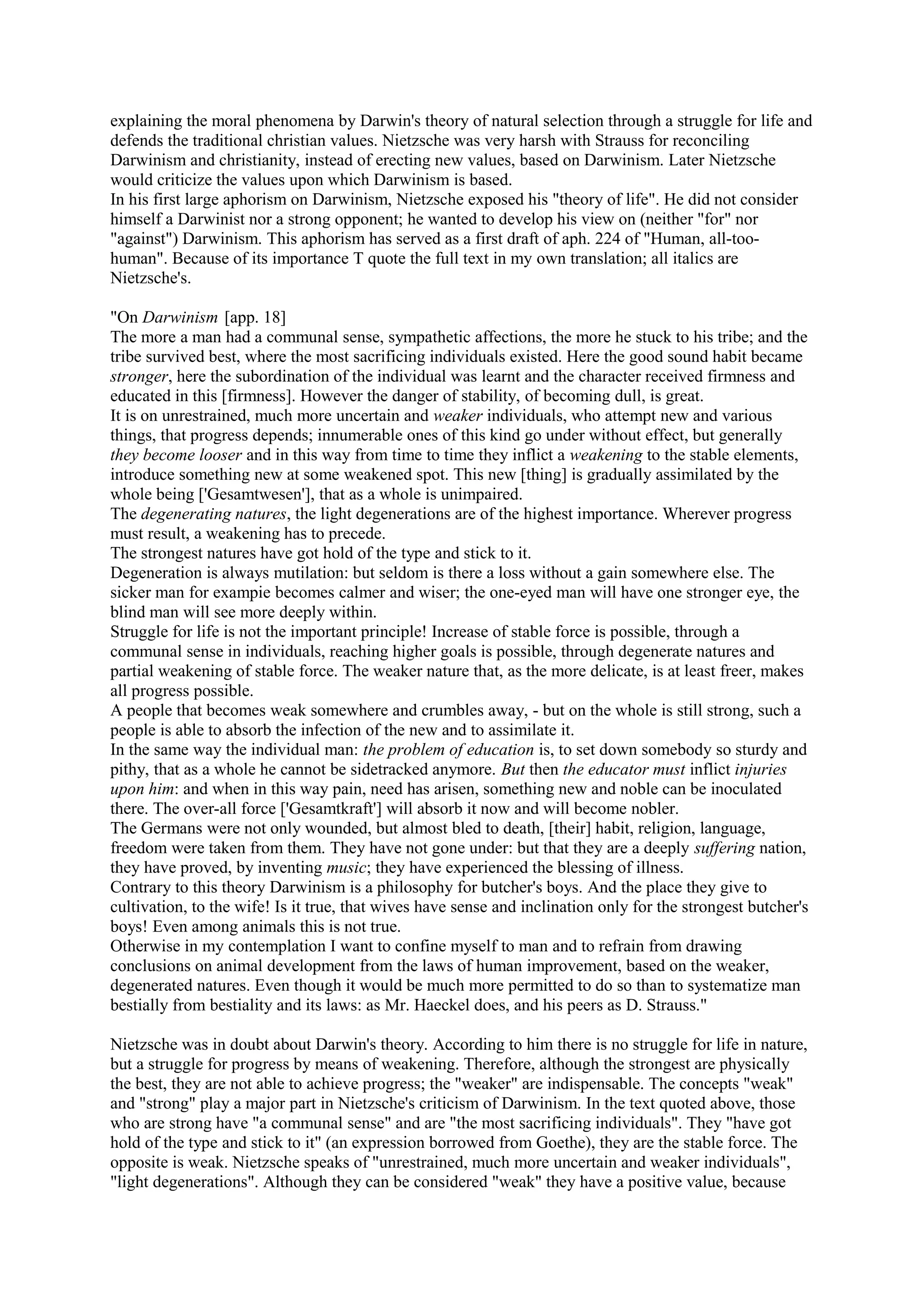 FNs reception of Darwinism | DOC