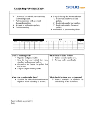 KAE025 - Kaizen - RL - Pallets Area Improvements | PDF