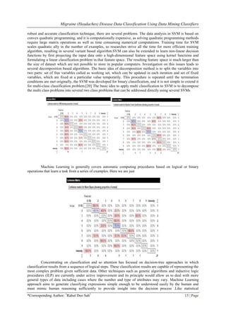 Migraine (Headaches) Disease Data Classification Using Data Mining Classifiers | PDF