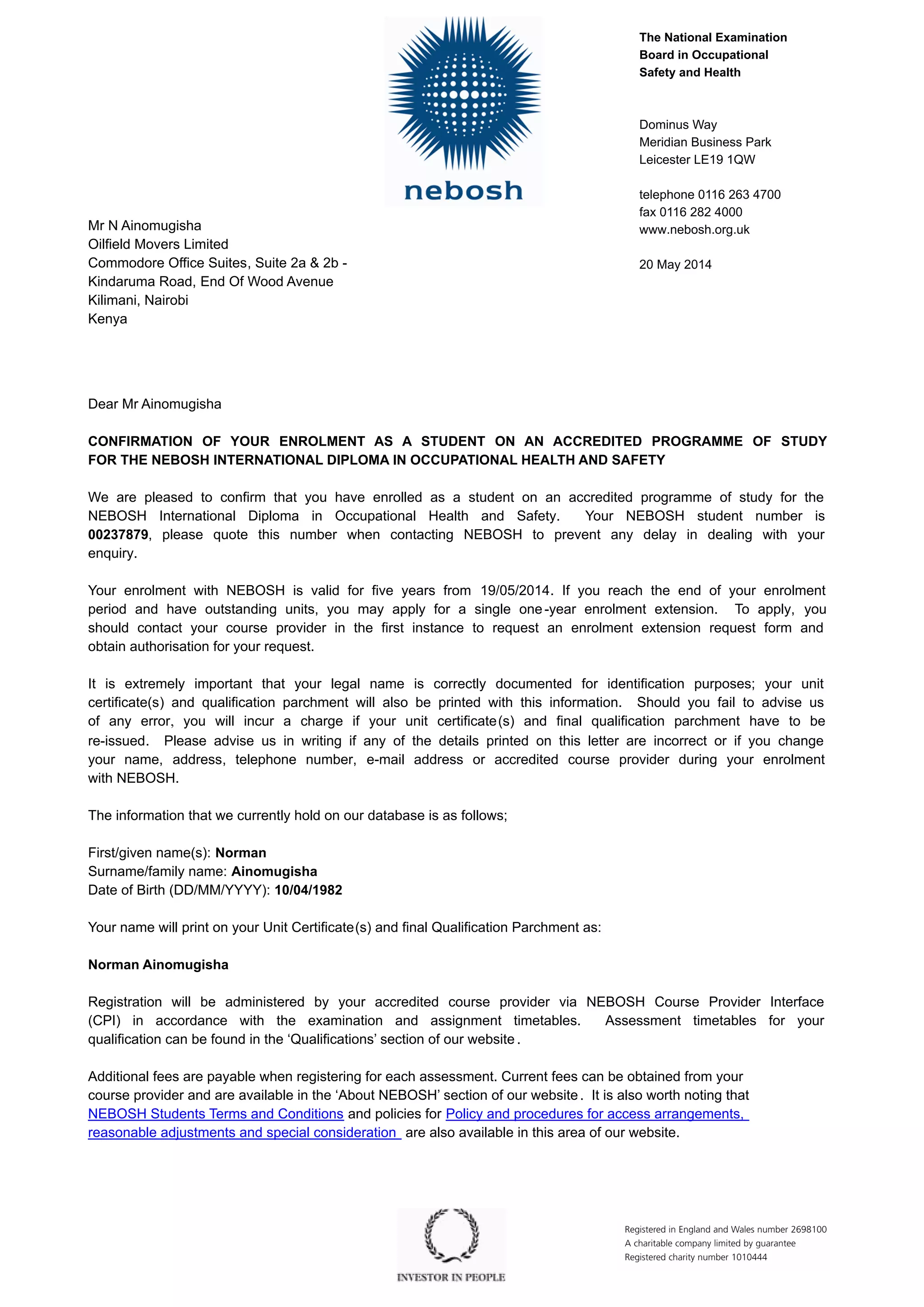 Enrollment Confirmation | PDF