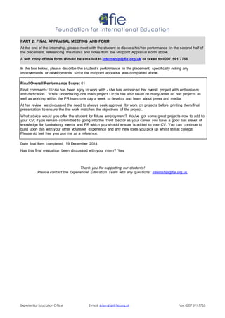 Intern Performance Appraisal | DOCX