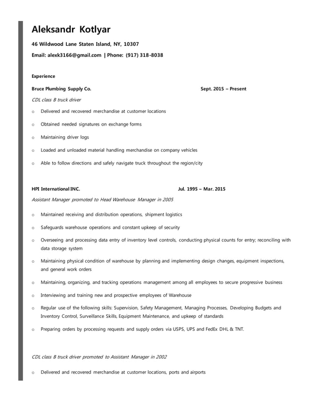 Aleksandr_Kotlyar_Resume | DOCX | Logistics | Business