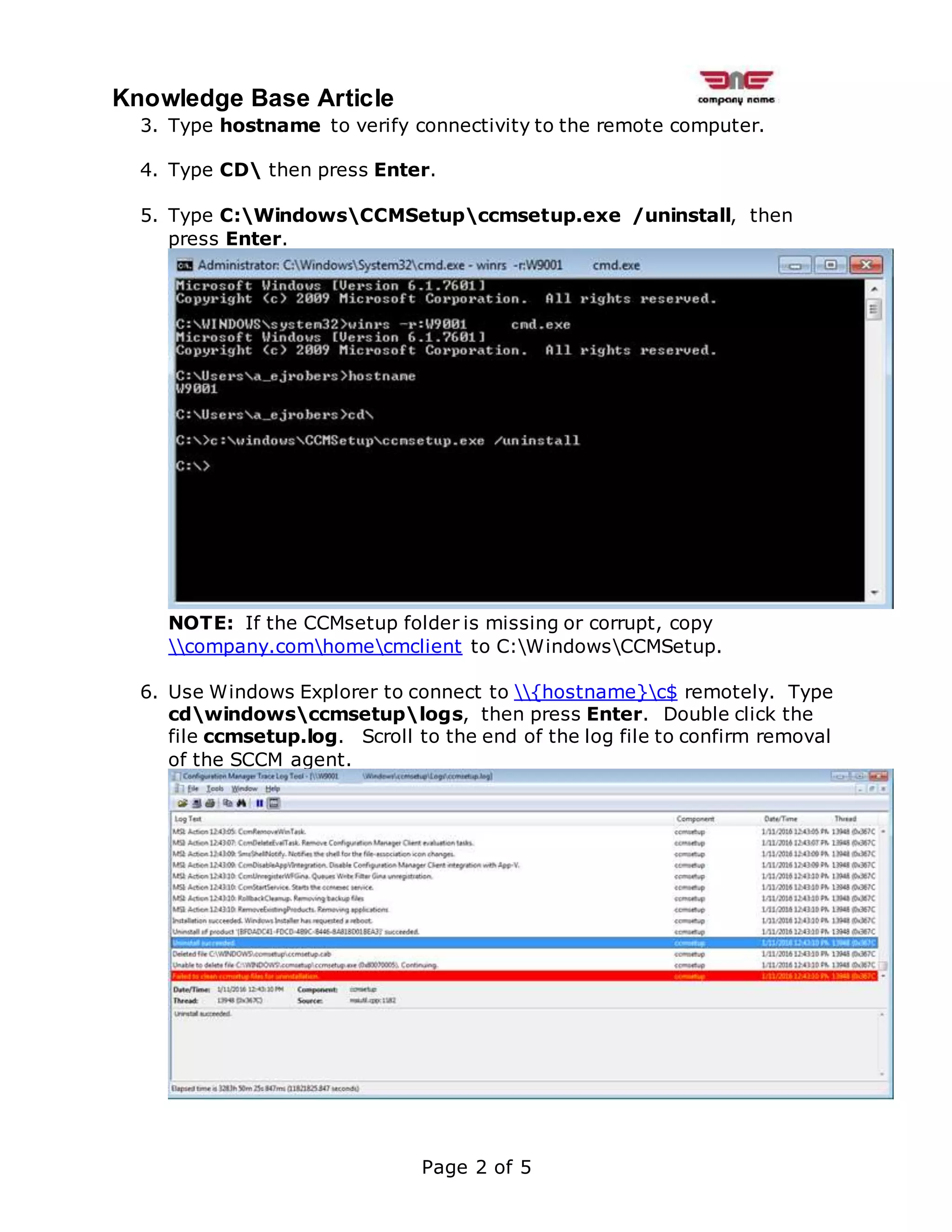 How To Manually Reinstall Sccm2012 Agent Pdf
