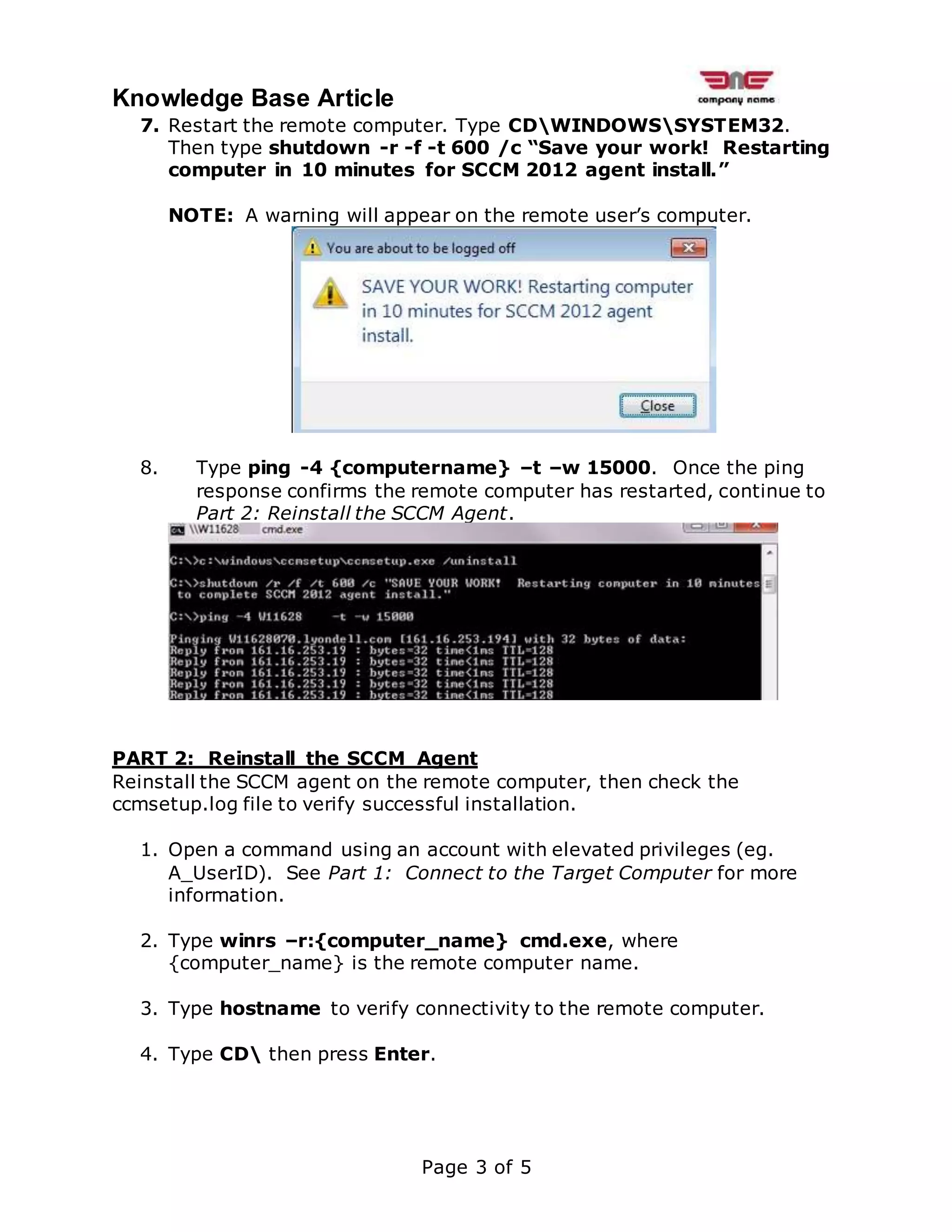 How To Manually Reinstall Sccm2012 Agent Pdf