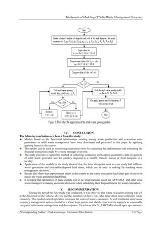 Mathematical Modeling of Solid Waste Management Processes A Case of Solid Waste Management In ...