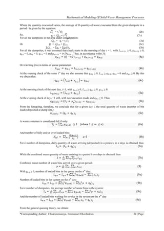Mathematical Modeling of Solid Waste Management Processes A Case of ...