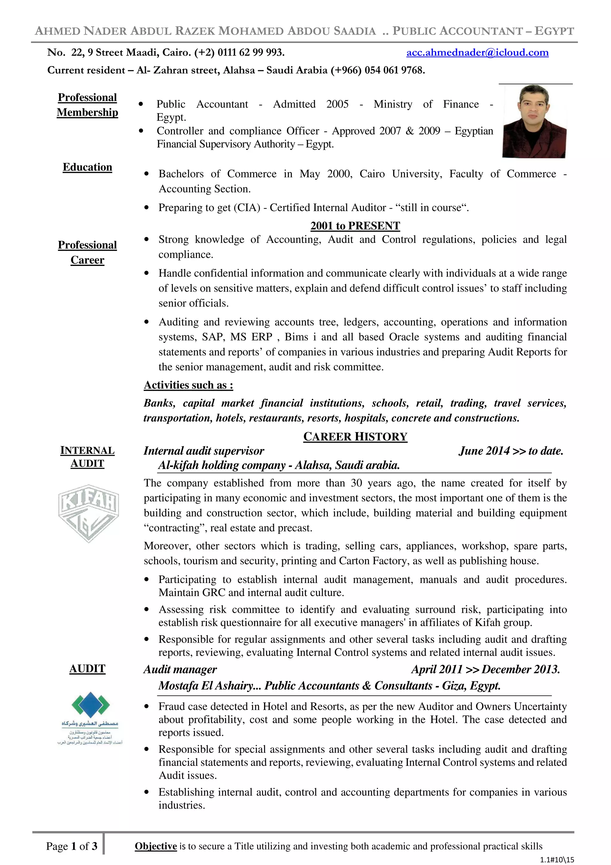 Ahmed Nader Cv Oct. 2015 . | PDF