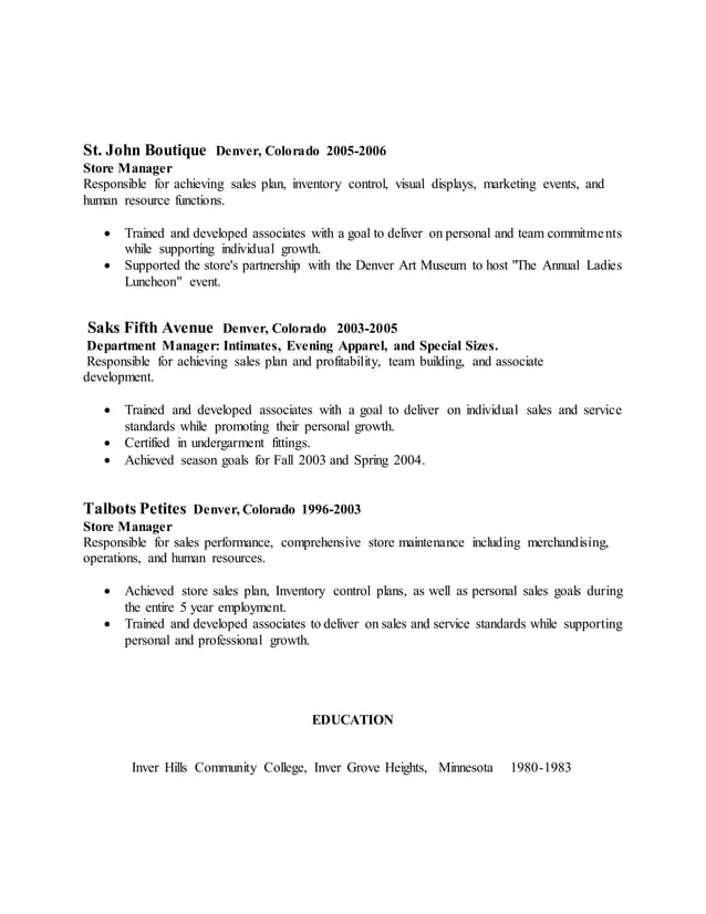Diane resume copy #7 | PDF