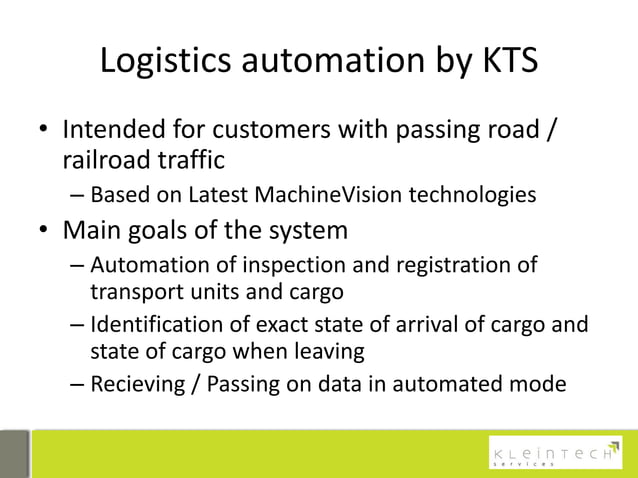 KTS logistics solutions | PPT | Free Download