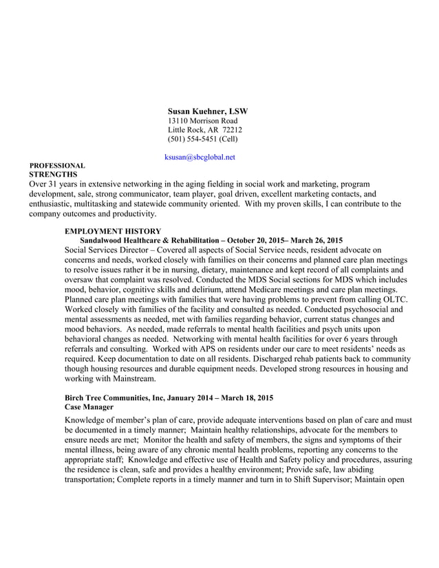 Susan Kuehner Resume 2015 | DOC