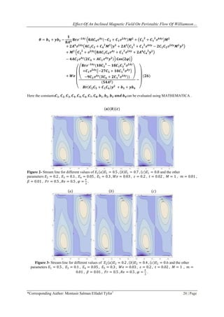 Effect of an Inclined Magnetic Field on Peristaltic Flow of Williamson Fluid in an Inclined ...