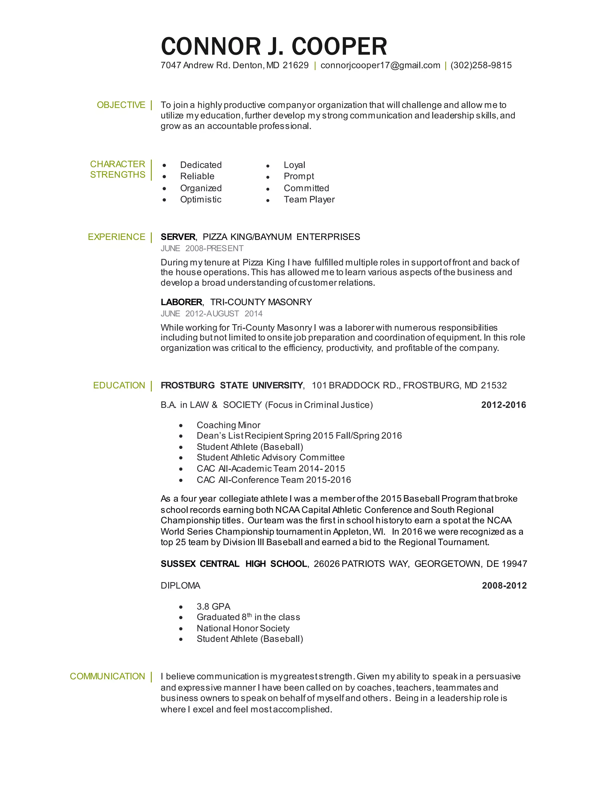 Resume-Connor | PDF | Free Download