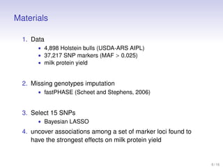 Application of Bayesian and Sparse Network Models for Assessing Linkage Disequilibrium in ...