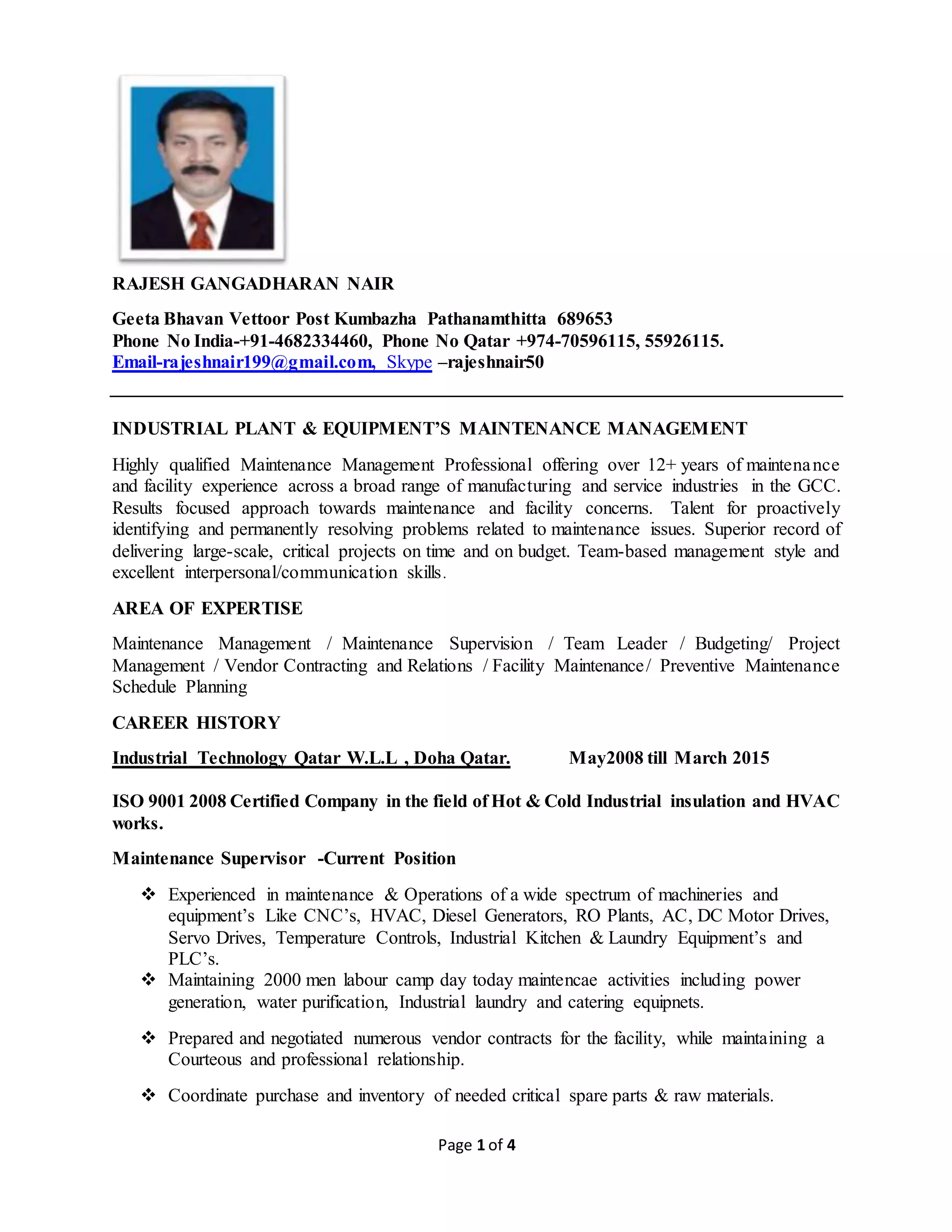 RAJESH NAIR CV | PDF