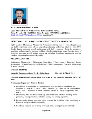 RAJESH NAIR CV | PDF