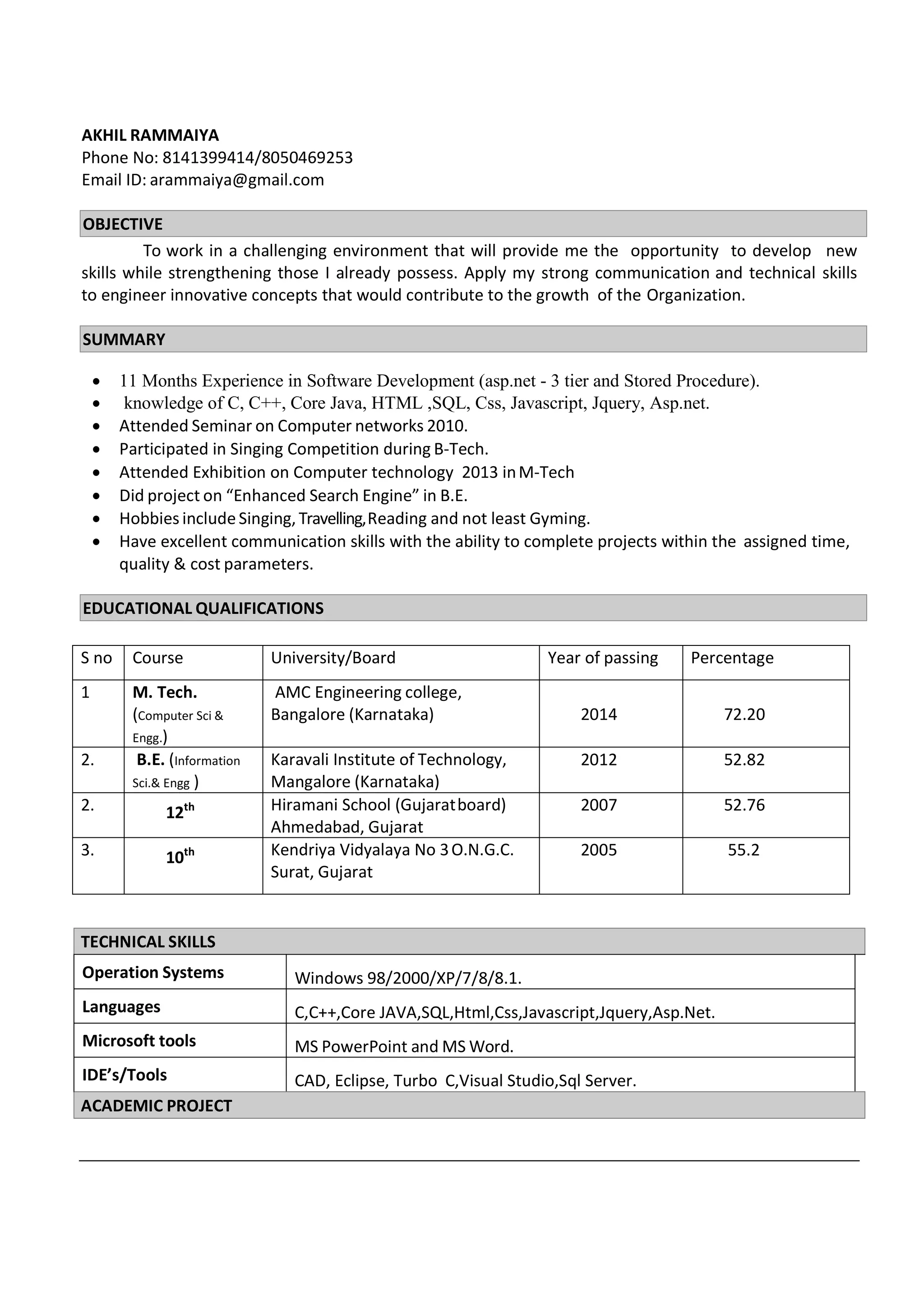 Akhil's Resume | PDF