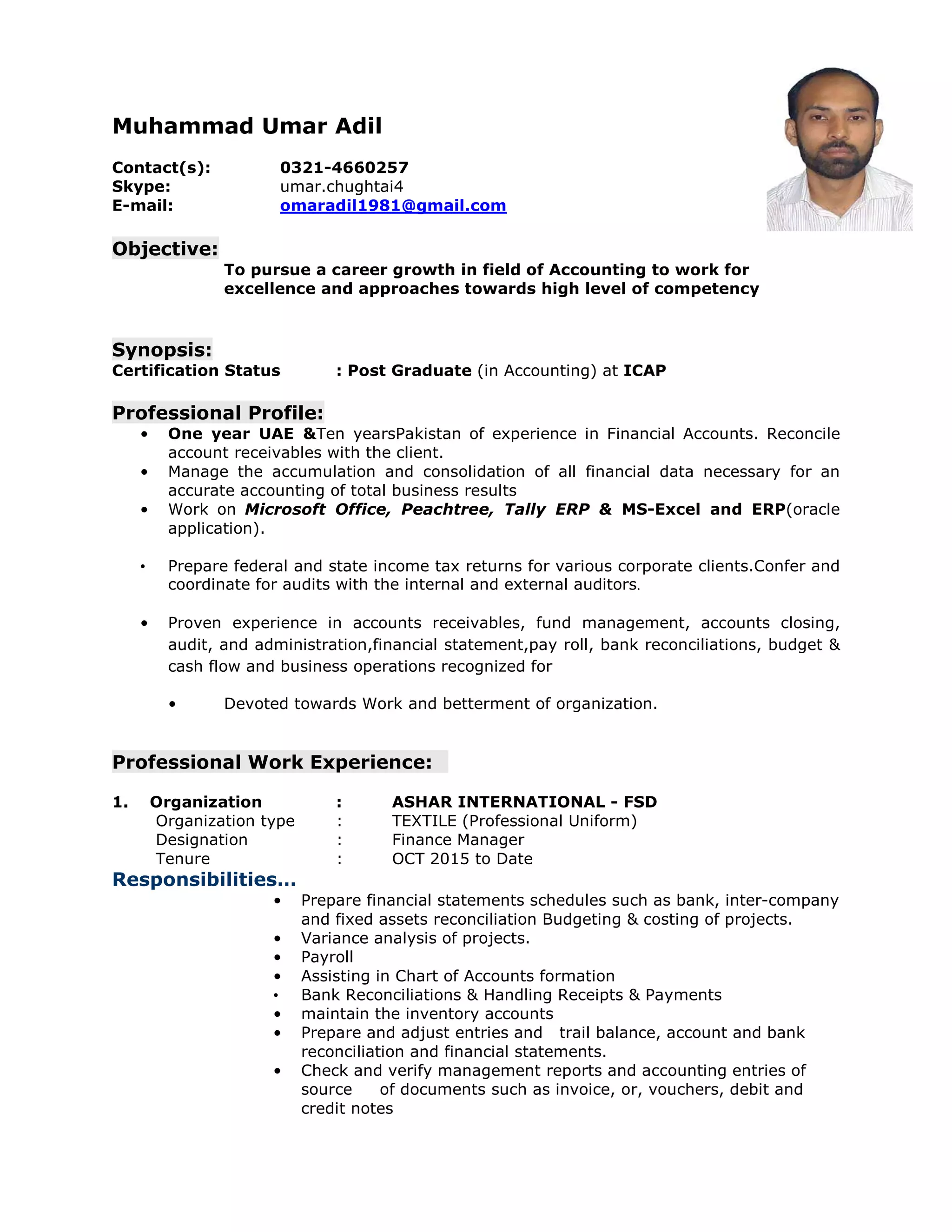 umar cv | PDF