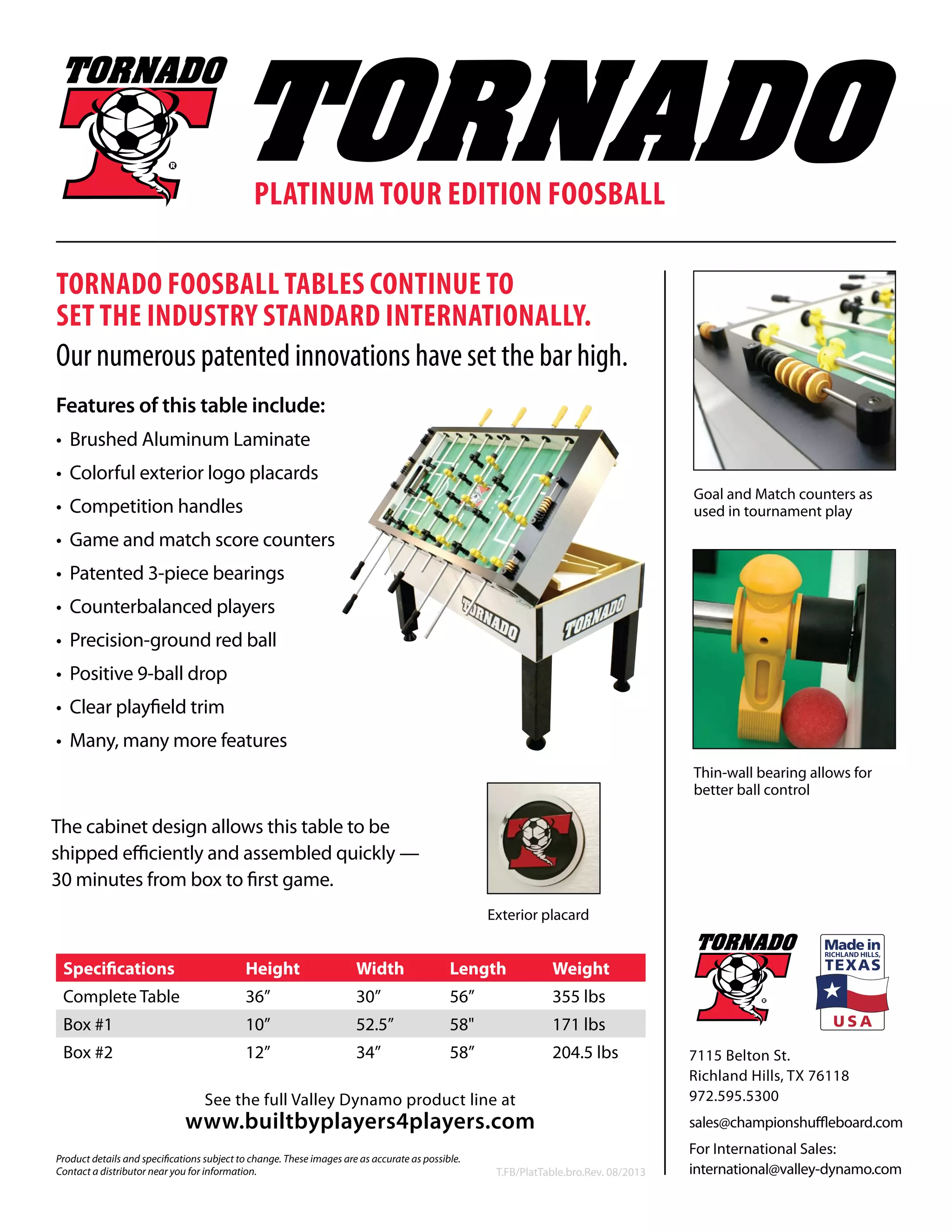 Tornado Soccer table Brochure | PDF