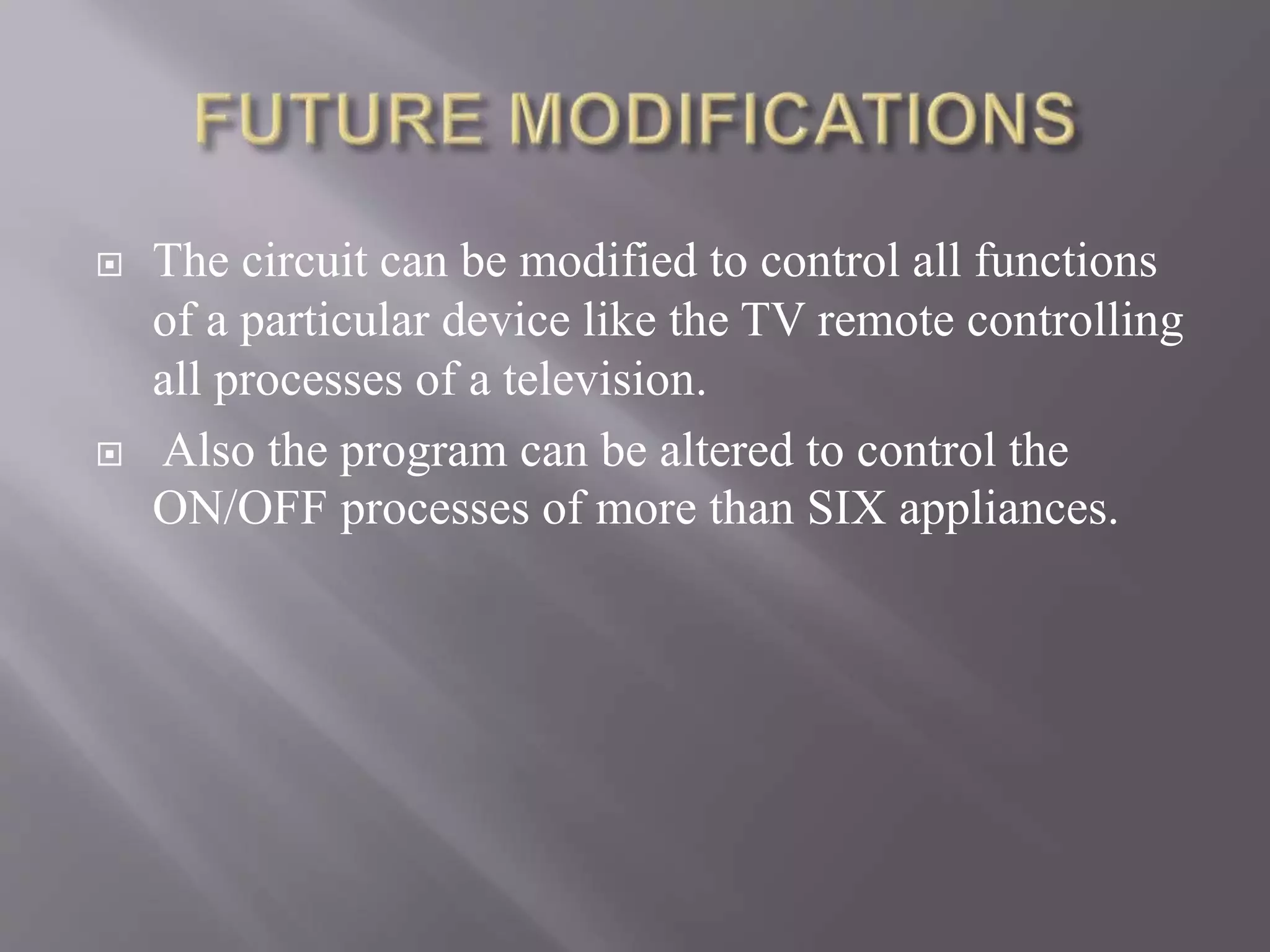CONTROLLING HOME APPLIANCES USING REMOTE(1) | PPTX