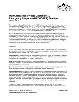 HAZWOPER | PDF