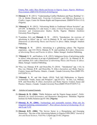 Prof Olatunji CV | DOC
