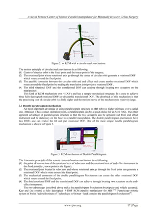 A Novel Remote Center-of Motion Parallel manipulator for Minimally ...