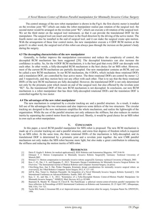 A Novel Remote Center-of Motion Parallel manipulator for Minimally ...