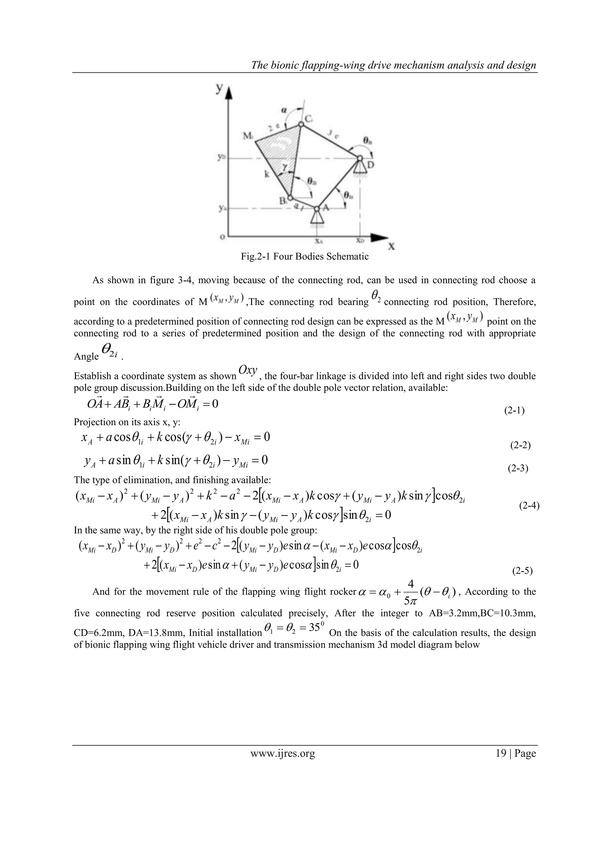 The bionic flapping-wing drive mechanism analysis and design | PDF | Physics | Science