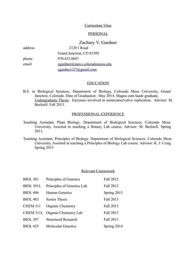 CurriculumVitae | PDF