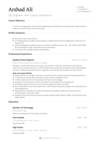 Arshad_Ali_Mechanical Engg._resume | PDF