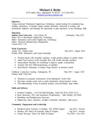 Michael Reidy's Resume 3.0 | PDF