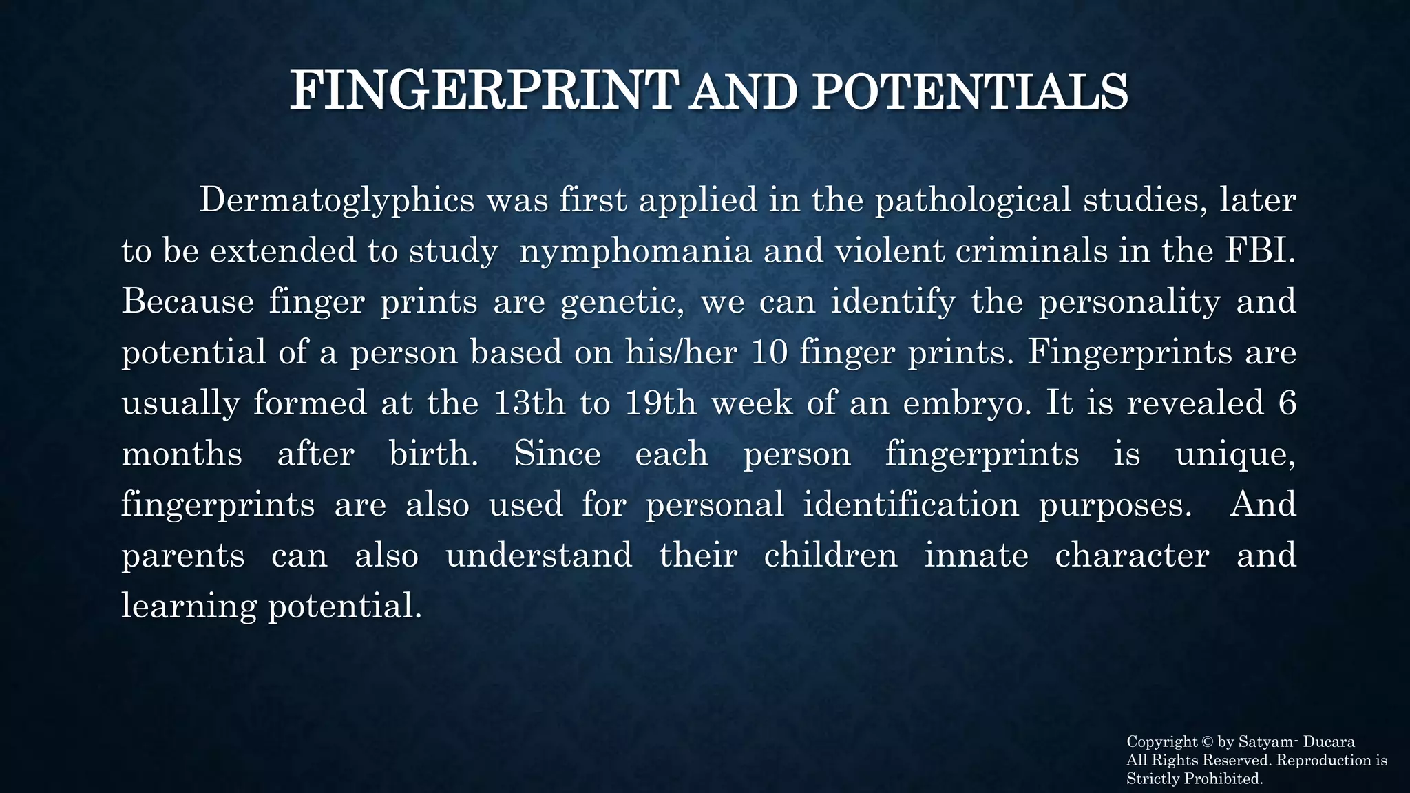 DERMATOGLYPHICS | PPTX