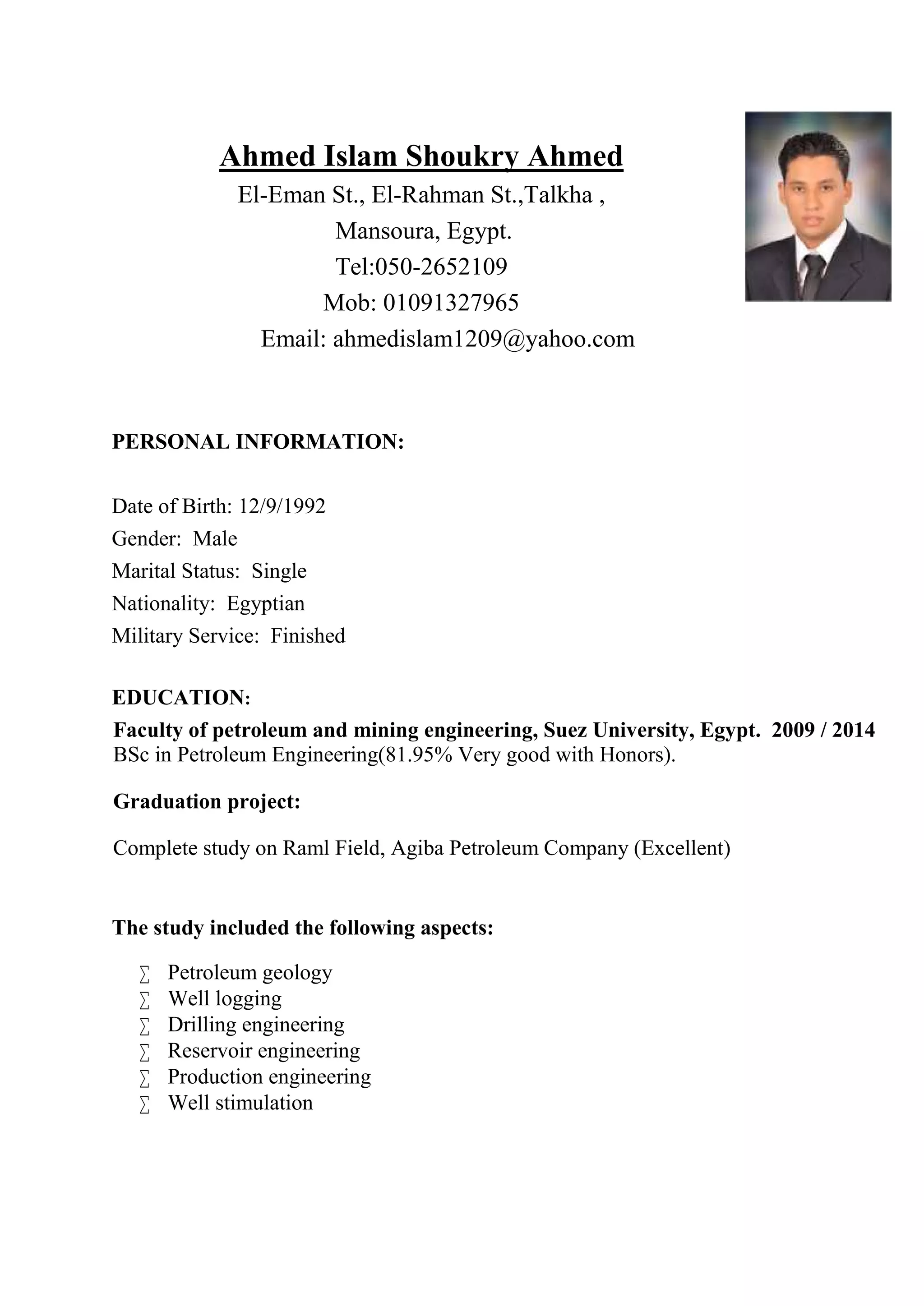 Ahmed Islam( CV) | PDF