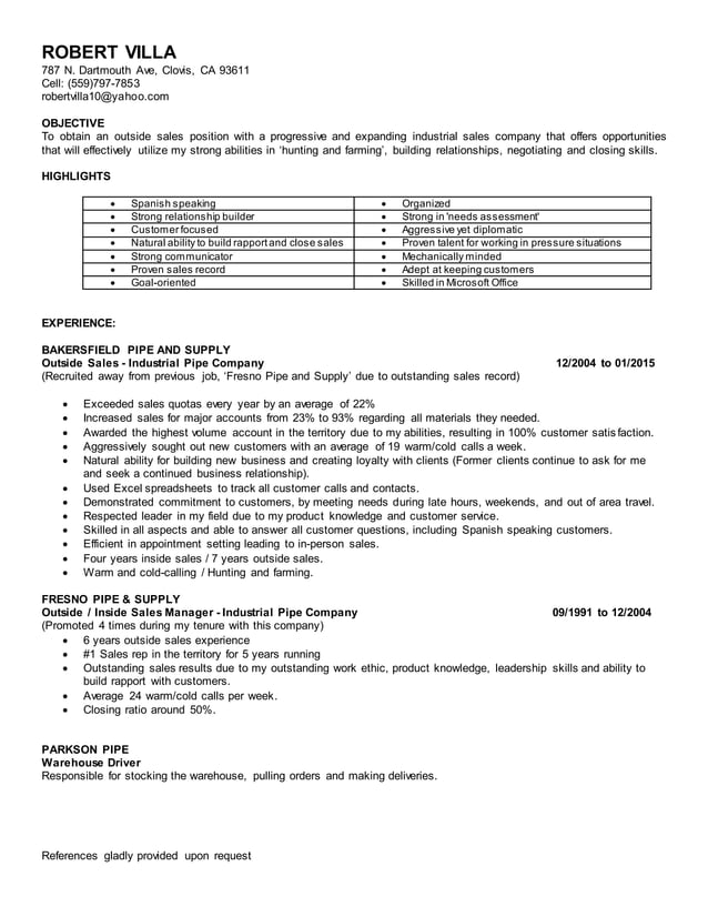 Robert Villa resume (2) | PDF