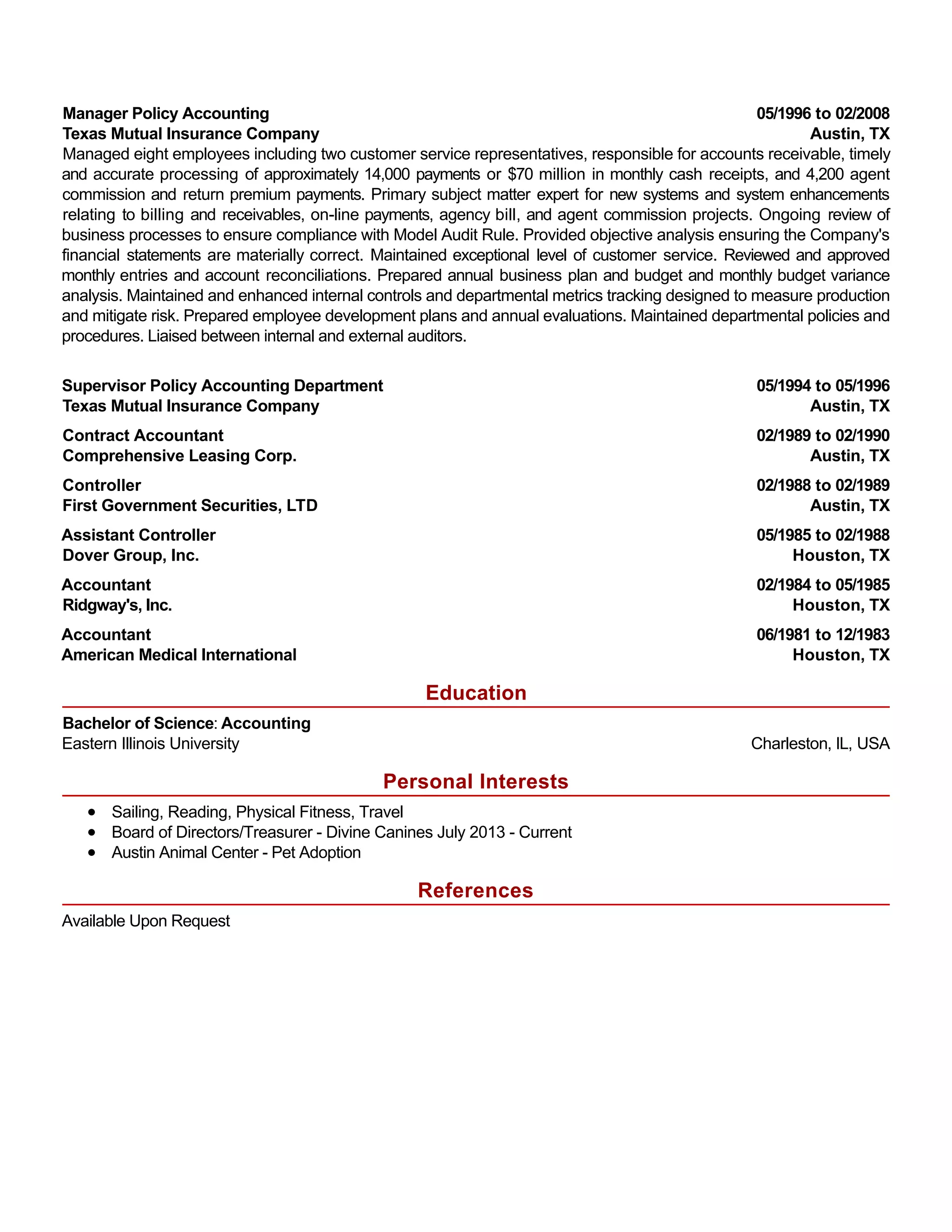 Carol Roddy Resume Paragraph Format | PDF | Business Accounting ...