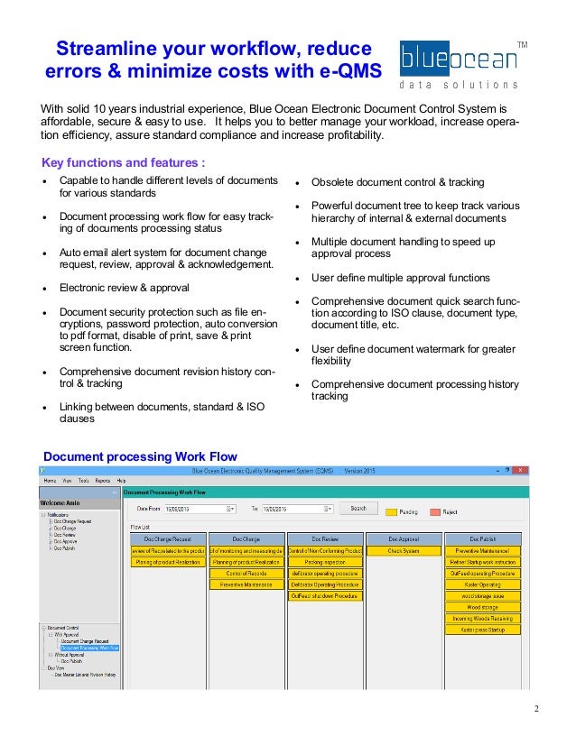 Blue Ocean Electronic Document Control System