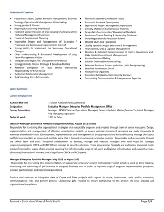 Curriculum Vitae of Avish Sinath 2016 Update | DOC