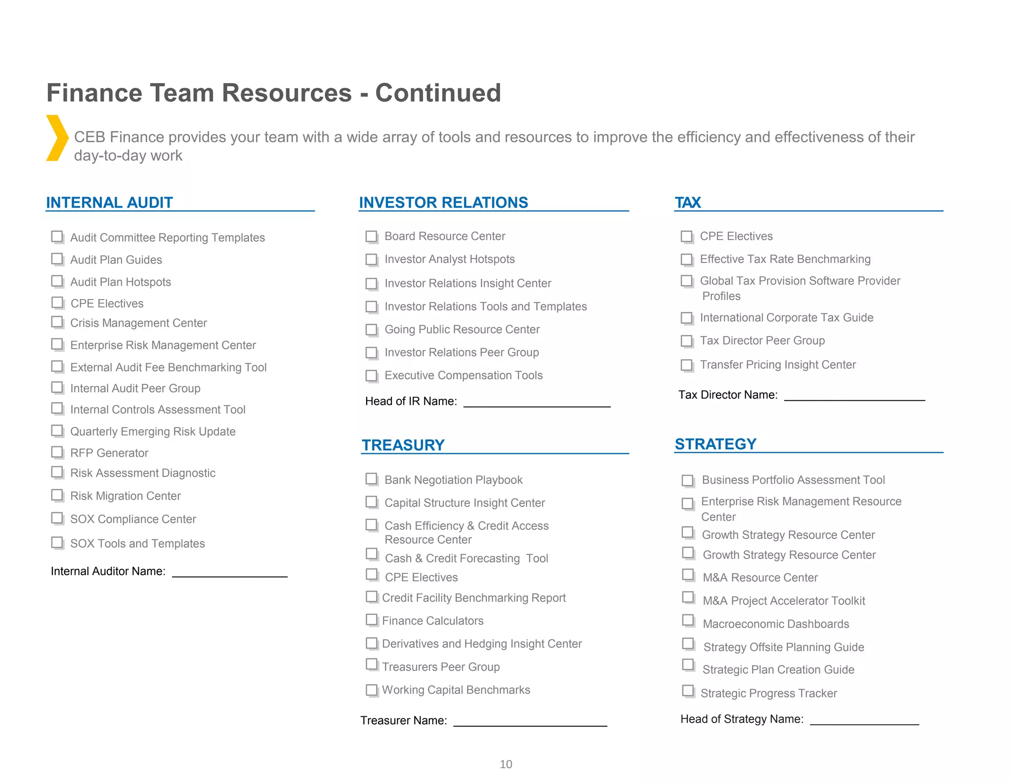 CEB Finance Service Brochure | PPT